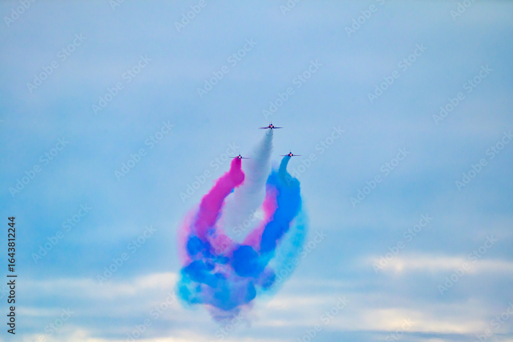 Blackpool, England - 10th August 2025: The Red Arrows performing an ...