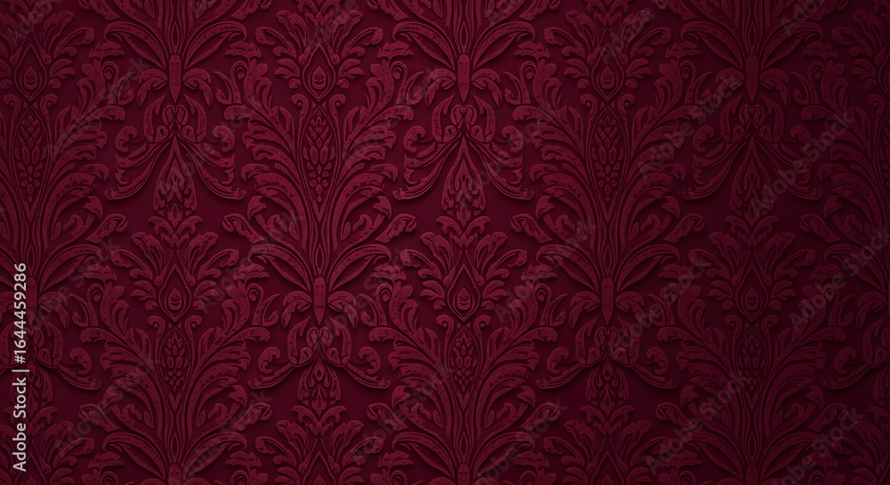 Red Embossed Wallpaper
