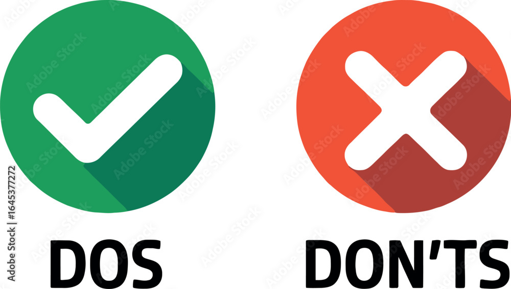 Dos and don'ts guide for success and best practices tips Stock Vector ...