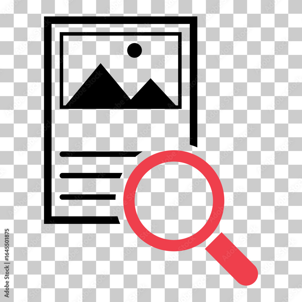 Search result icon, research data report sign, control analysis symbol ...
