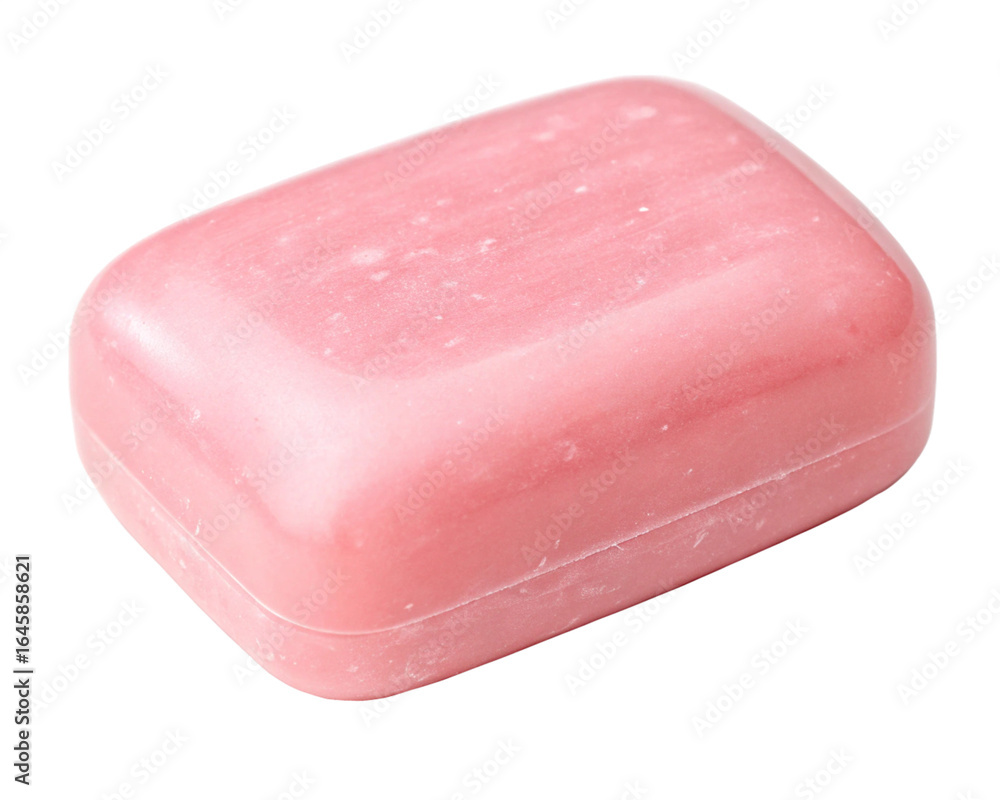 A soft pink bar of soap evokes gentle cleansing promising a spa like ...