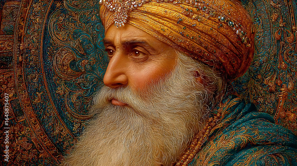 guru amardas ji painting which is also known as third sikh guru of ten ...