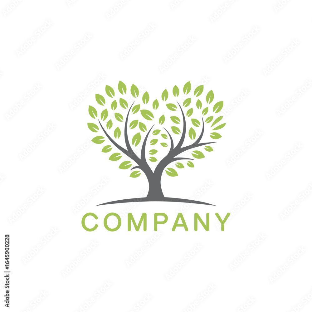 Heart shaped tree of life logo for nature and wellness company. Stock ...