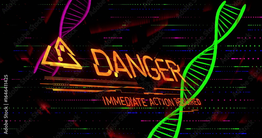 Displaying HUD on screen showing glowing DANGER icon IMMEDIATE ACTION ...