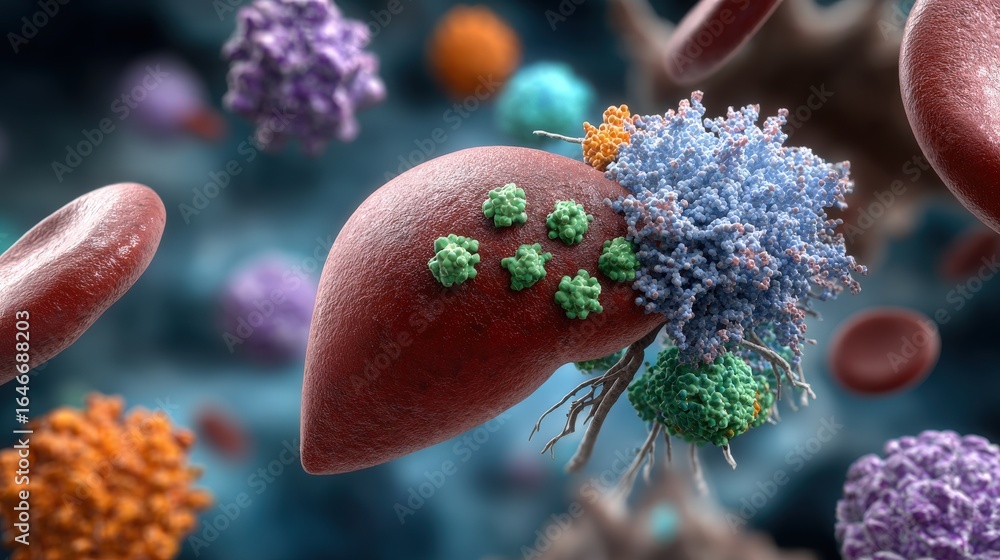 Diagram showing the immune system response to a transplanted liver and ...