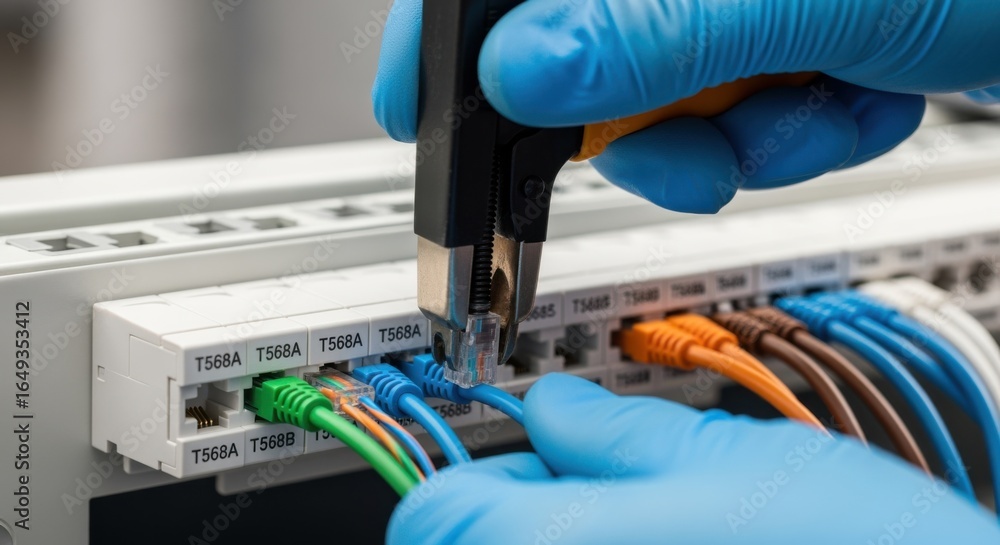 Visual guide showing colorcoded wiring standards applied while punching ...
