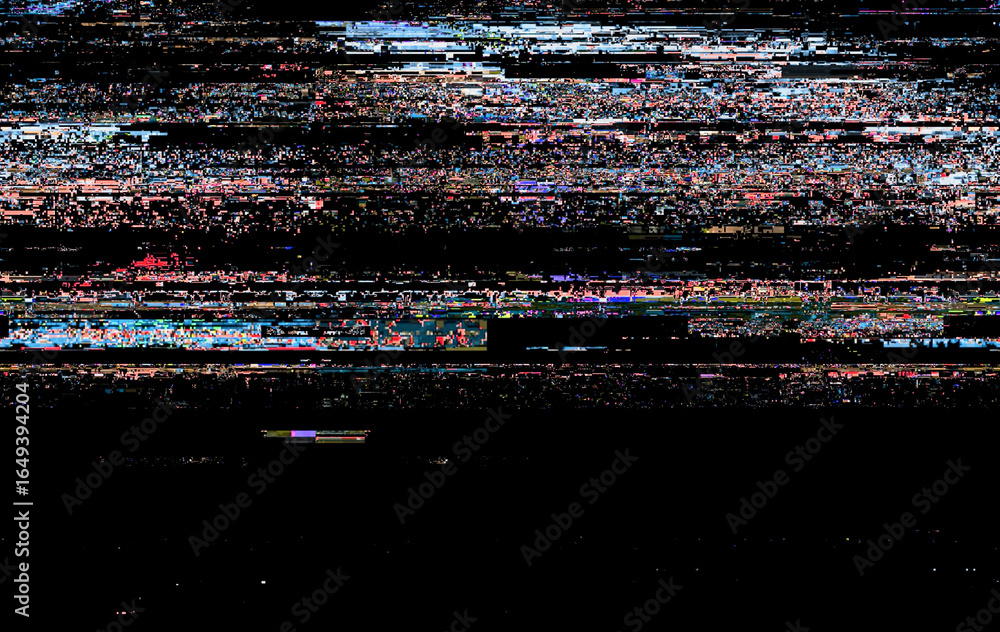 Abstract Digital Pixel Noise Glitch.Video Corruption Error の Stock フォト ...