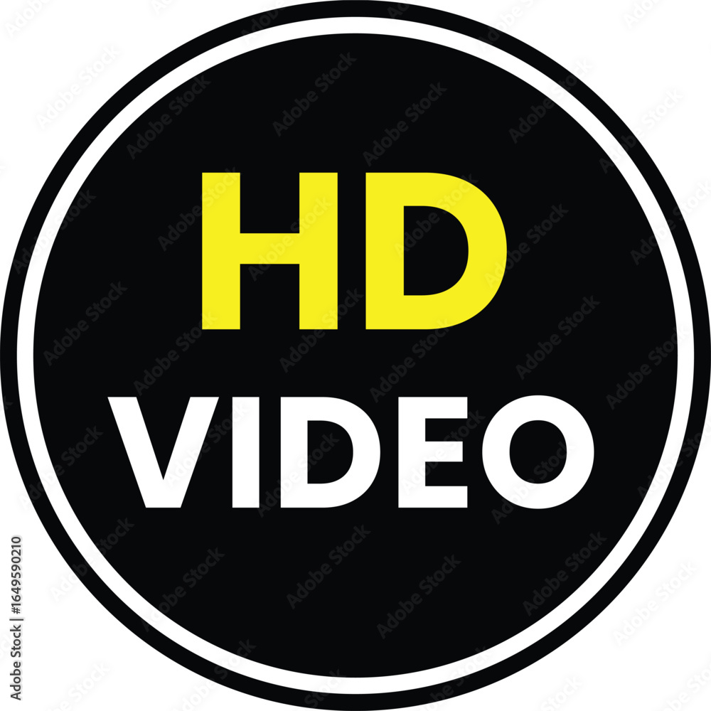 HD Video Quality Icon – High Definition Media Symbol Stock Vector ...