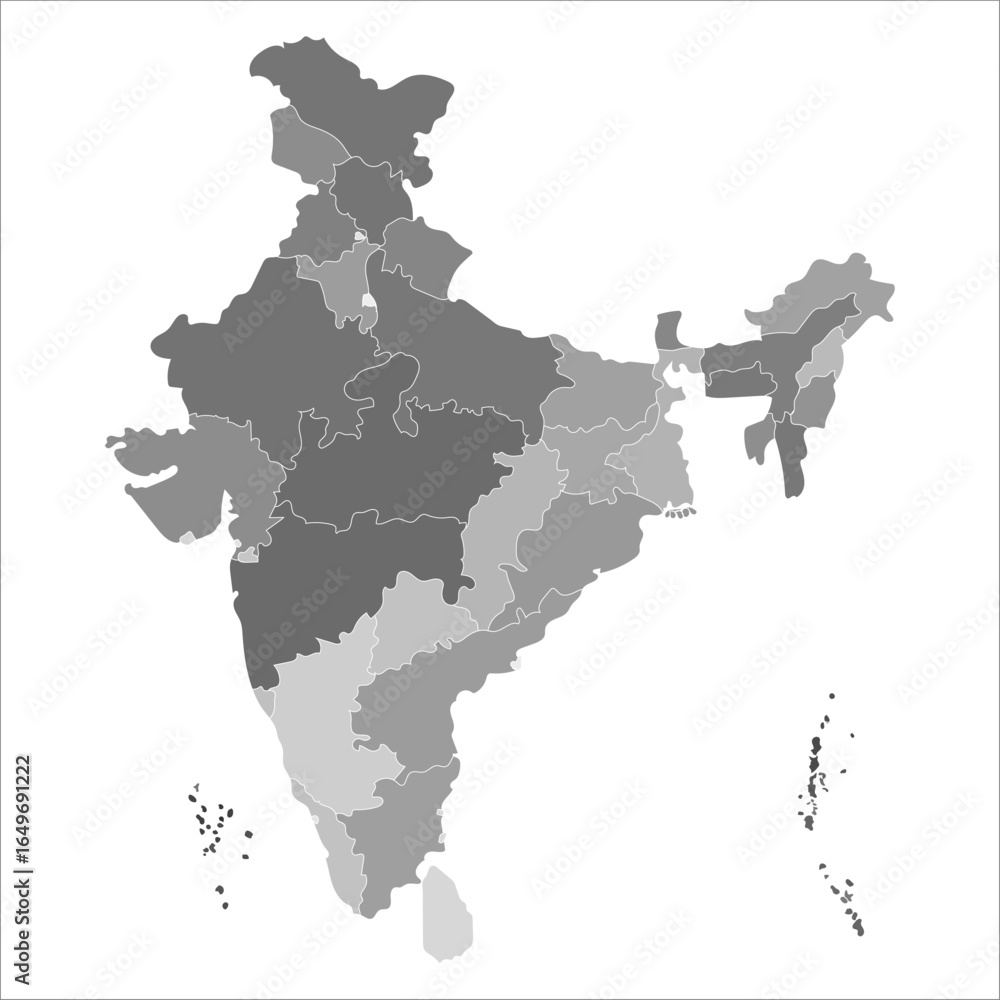India Administrative Map, Printable political map of India with ...