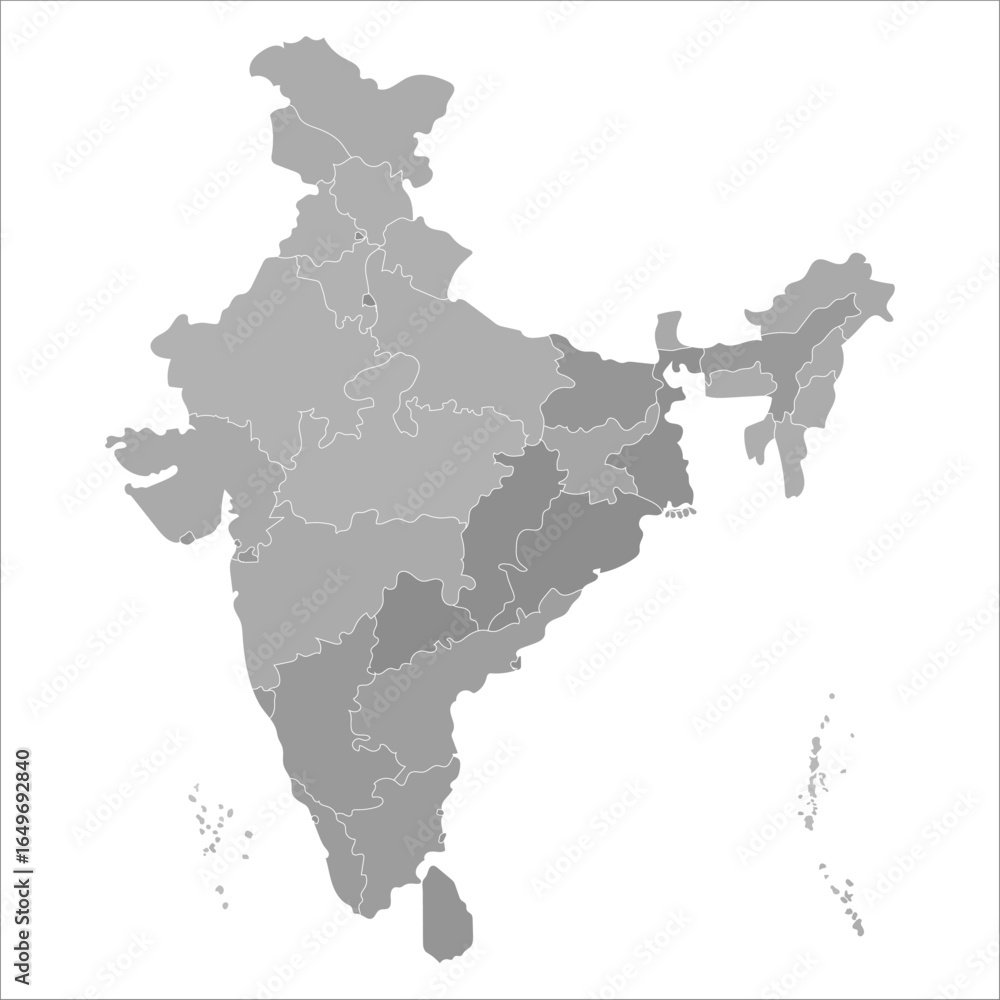 India Administrative Map, Printable political map of India with ...