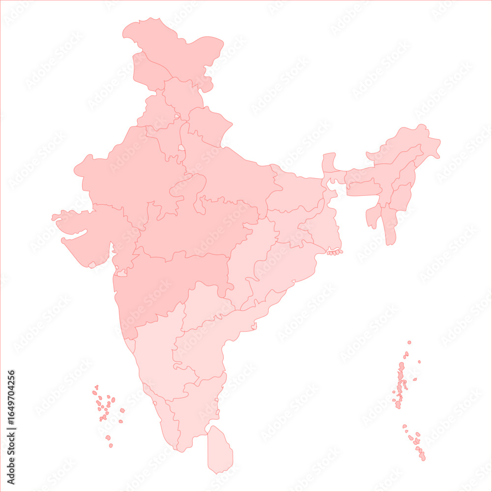 Map of India, High-Resolution India Map with State Boundaries and ...