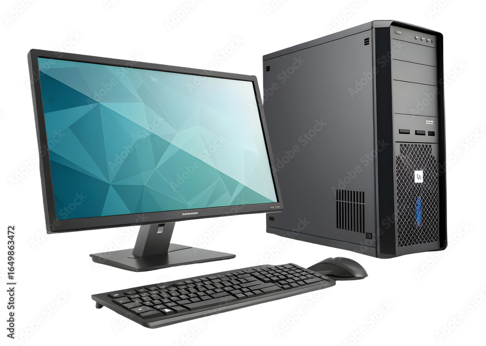 Computer monitor with computer mouse Stock Photo | Adobe Stock