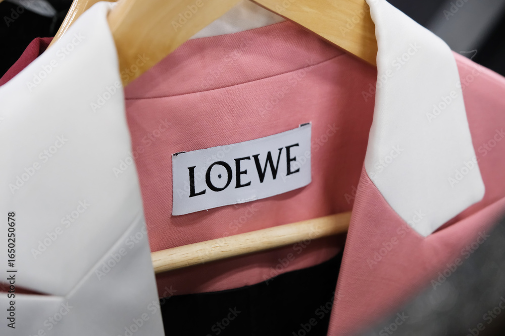 Shanghai,China-July 26th 2025: LOEWE brand logo on clothing Stock Photo ...