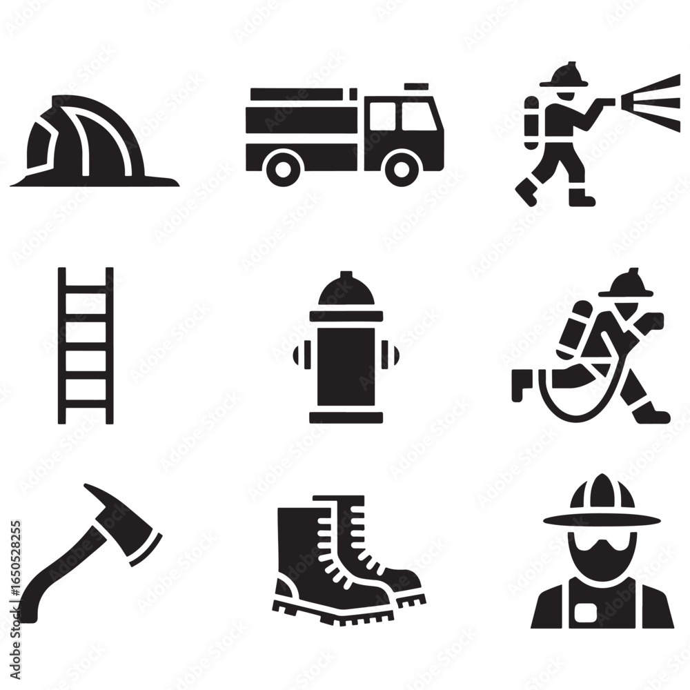 Essential Firefighting Tools & Equipment A Comprehensive Visual Guide Stock Vector | Adobe Stock