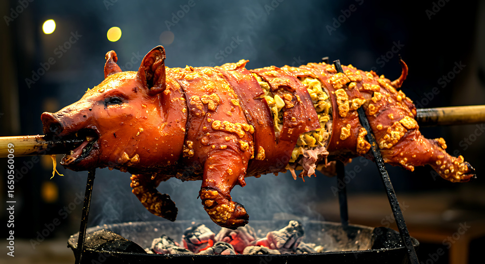 Philippines – Lechon (Whole Roasted Pig). a whole roasted pig (lechon ...