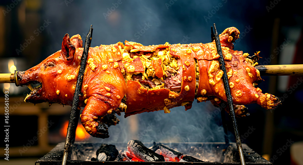 Philippines – Lechon (Whole Roasted Pig). a whole roasted pig (lechon ...