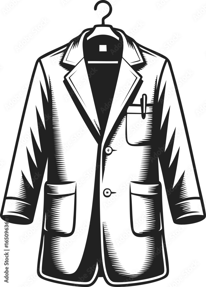 Lab coat, medical jacket, doctor's garment, professional attire for ...