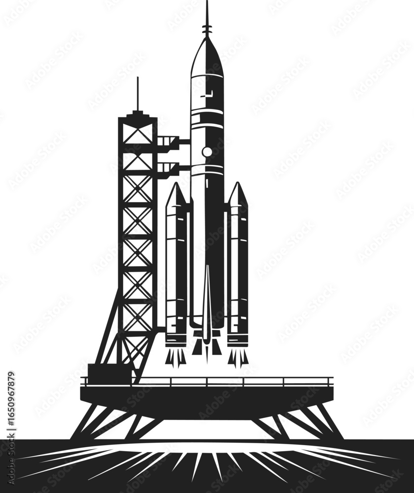 Rocket launch pad, space vehicle launch system, aerospace platform ...
