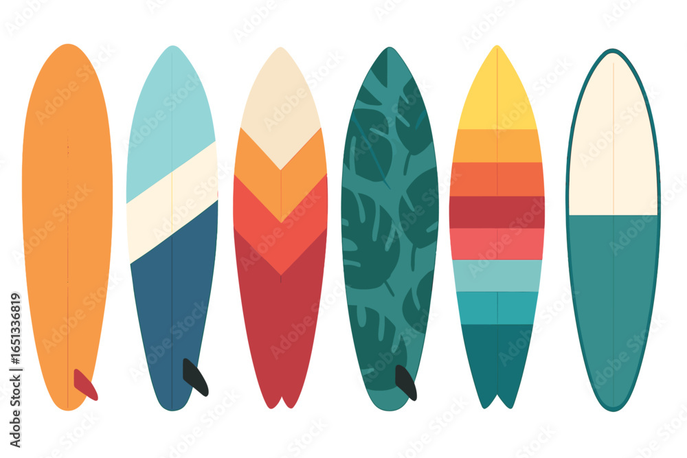 Cartoon vector illustration of various surf tables in flat style ...