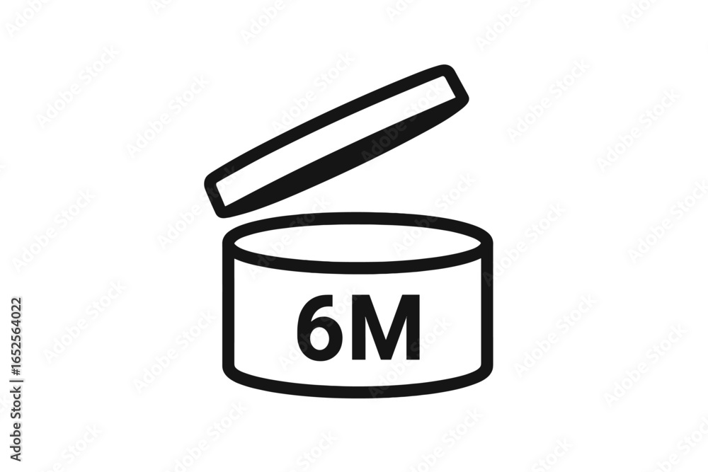 Vector de Stock Period After Opening symbol. PAO 6M icon. Vector sign ...