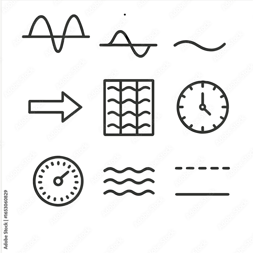 Stock-Vektorgrafik „Tidal Symbols Outline. Outline style icon of Tides ...