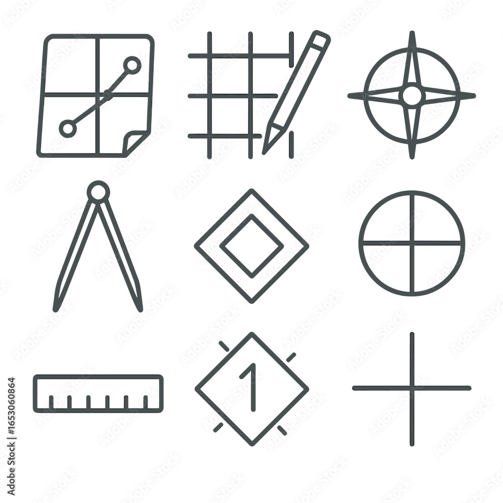 Chart Plotting Tools Icons Outline Style Icon Of Chart Plotting Tools
