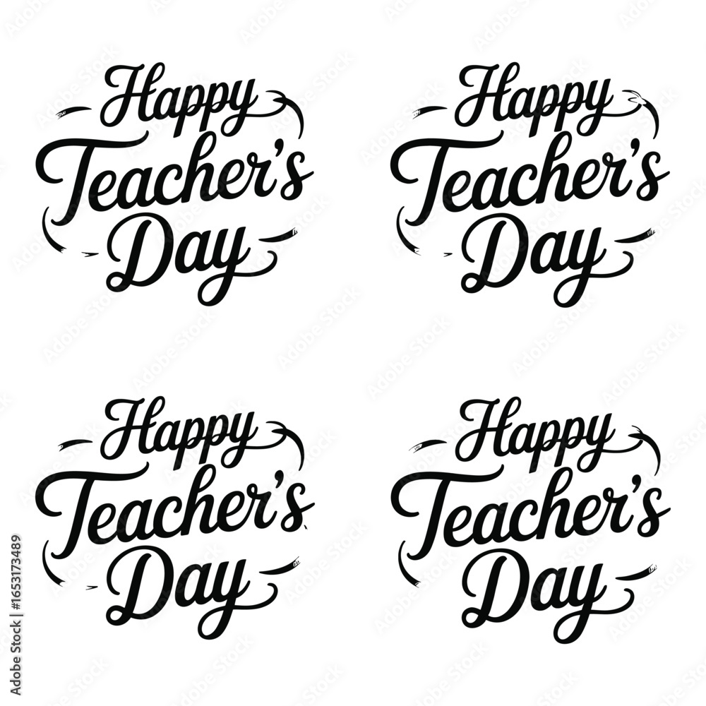 Elegant Happy Teachers Day Background with Repeating Calligraphic ...