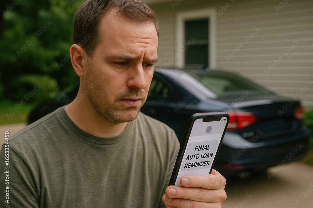 Photo Stock Car repossession notice understanding auto loan delinquency ...