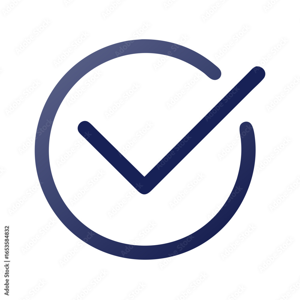 Vector de Stock Vector art of a bold blue gradient checkmark symbol ...