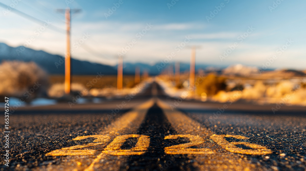 Road to 2026 with an empty road with written 2026 to represent the ...