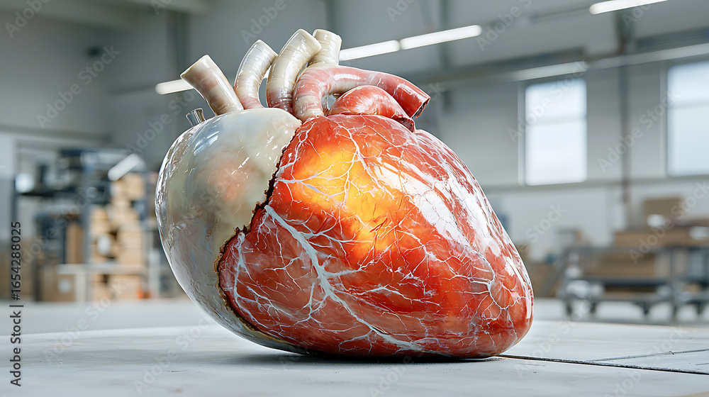 Human heart model medical laboratory 3d render clinical environment ...
