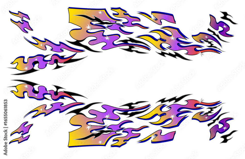 Yellow and purple colorful tribal livery design element for JDM or ...
