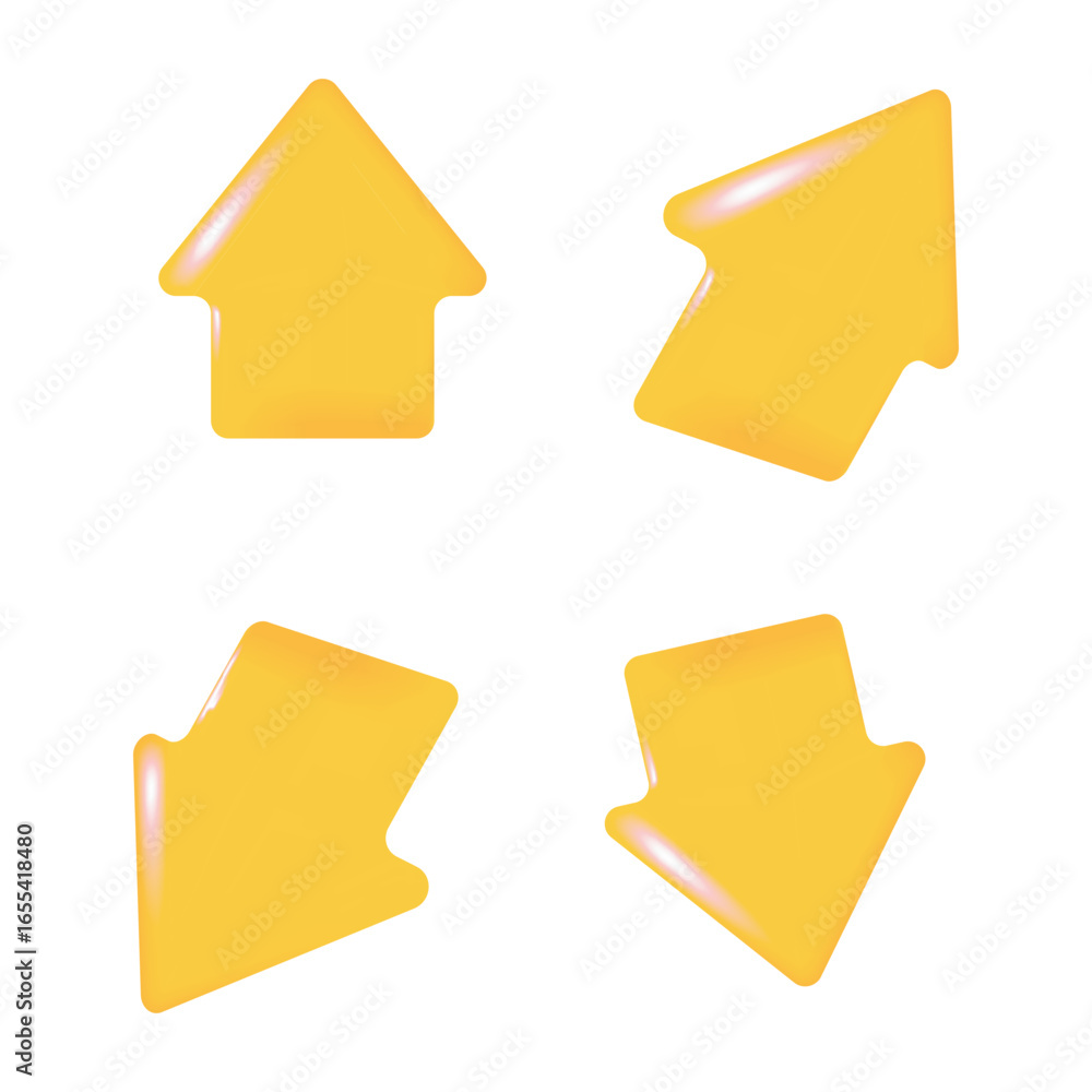 Gold Four Direction Arrows Best for Game Controls App Navigation Icons ...