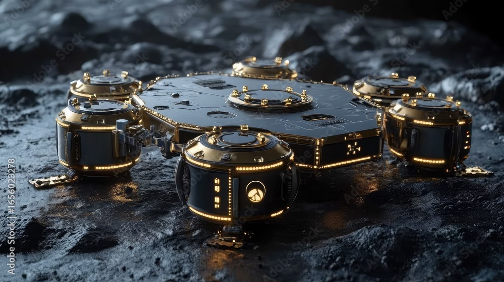 Robotic system constructing moon surface habitat using AI coordination ...