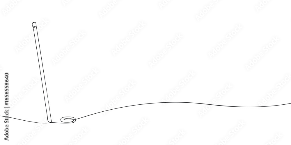 Image vectorielle Stock Minimalist continuous line drawing of ringette ...