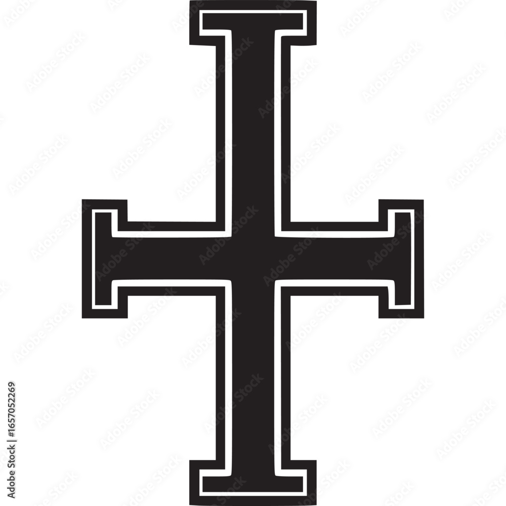 Stock-Vektorgrafik „Christian cross symbol isolated on white background ...