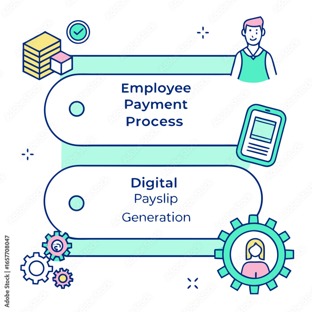 Employee payment digital payslip generation process Stock Vector ...