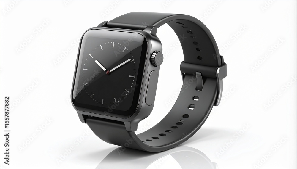 Black smartwatch—sleek, modern, and minimal; a visual of precision ...