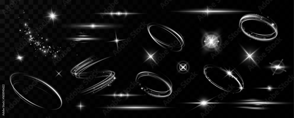 Light effects.Wind glare, explosions, shine, dust, lines, solar flares ...