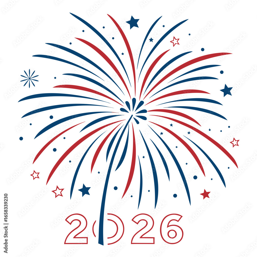 Illustration of fireworks for the united states of americas 250th ...
