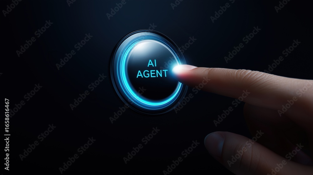 Stock-Illustration „Autonomous AI agents using agentic autonomy to power the future of AGI and ...