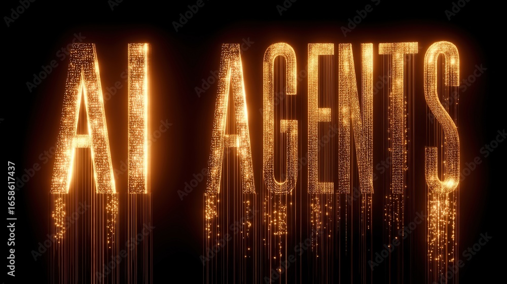 Illustration Stock Autonomous AI agents using agentic autonomy to power the future of AGI and ...