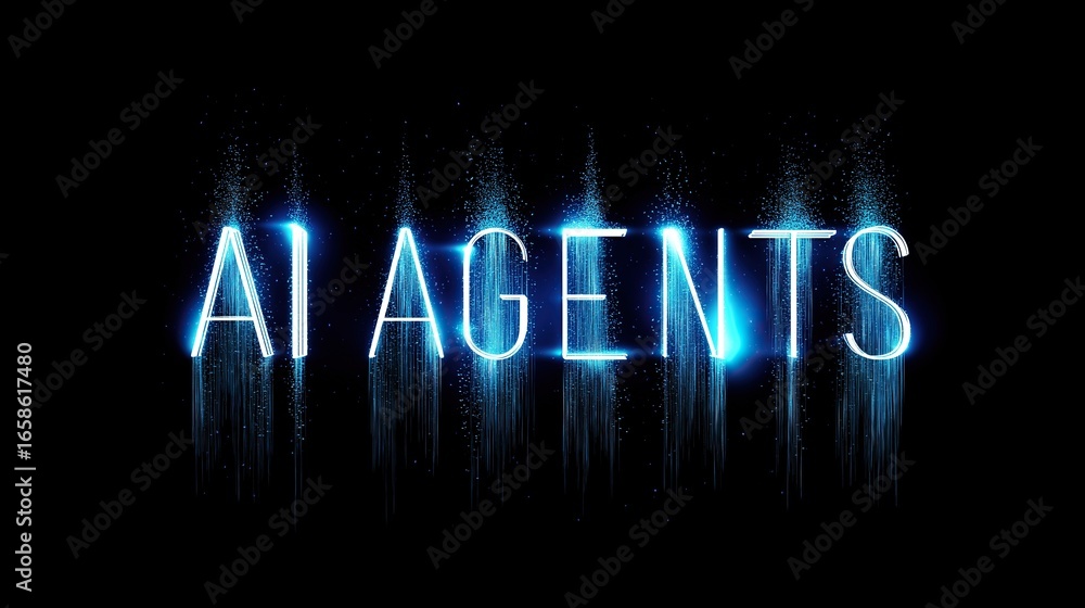 Stock-Illustration „Autonomous AI agents using agentic autonomy to ...
