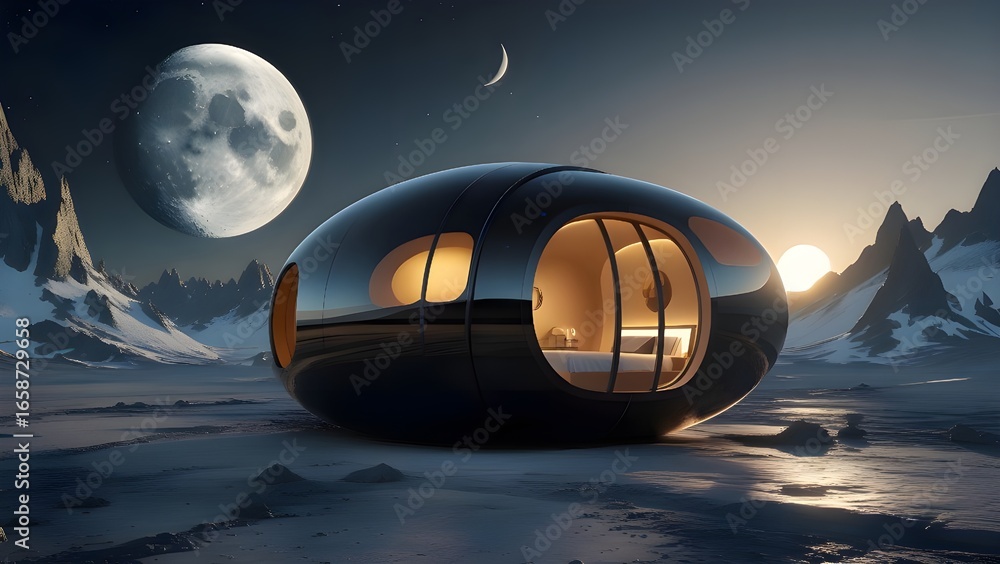Futuristic Sci-Fi Pod: Modern Architecture and Design for Space Living ...