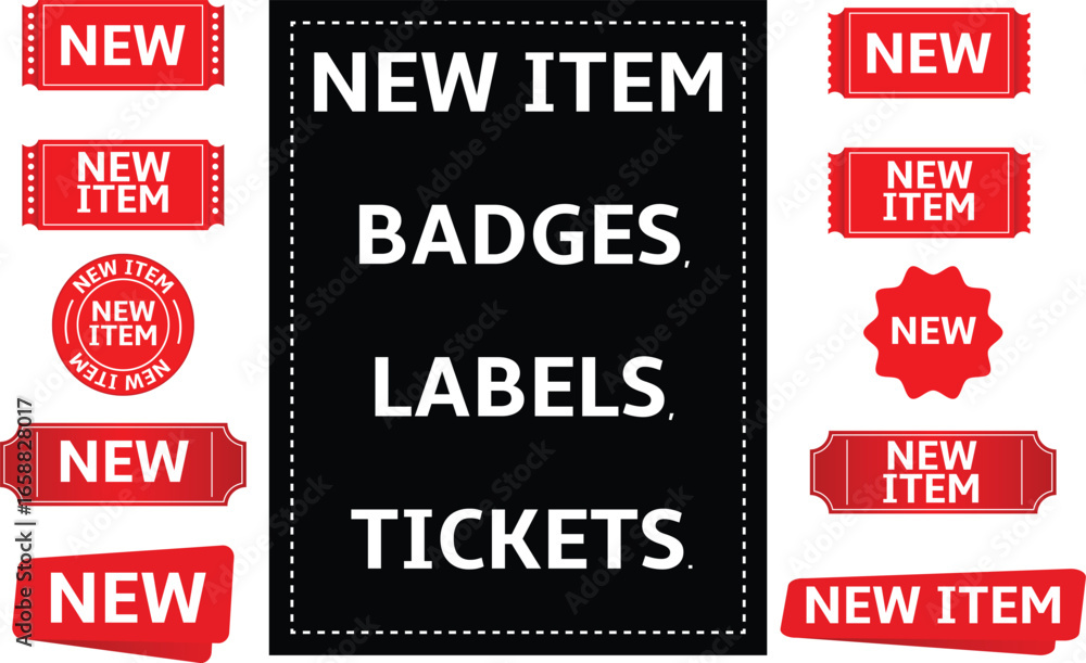 Vector de Stock New Item Badges, Labels, and Tickets Vector Collection ...