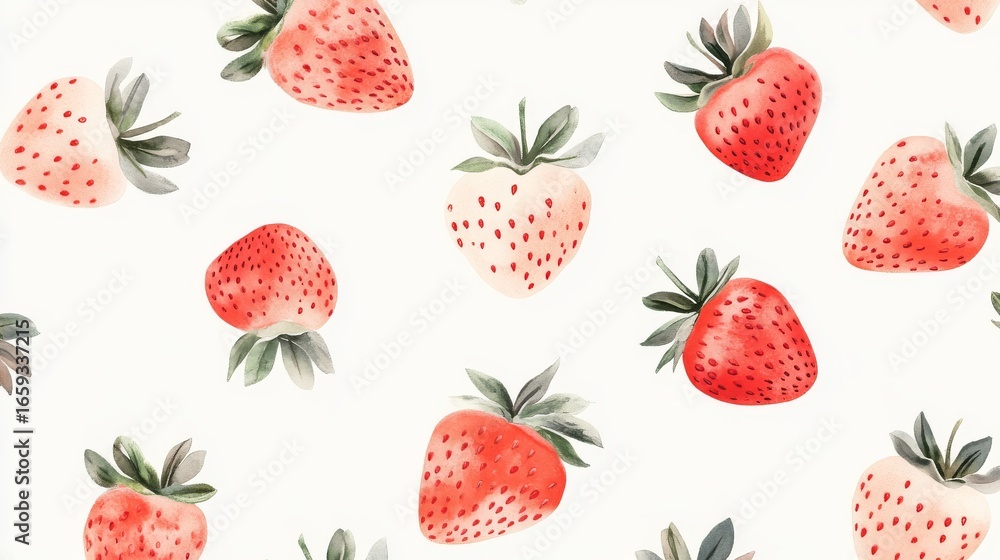 elegant strawberry wallpaper design, modernist approach with simplified ...