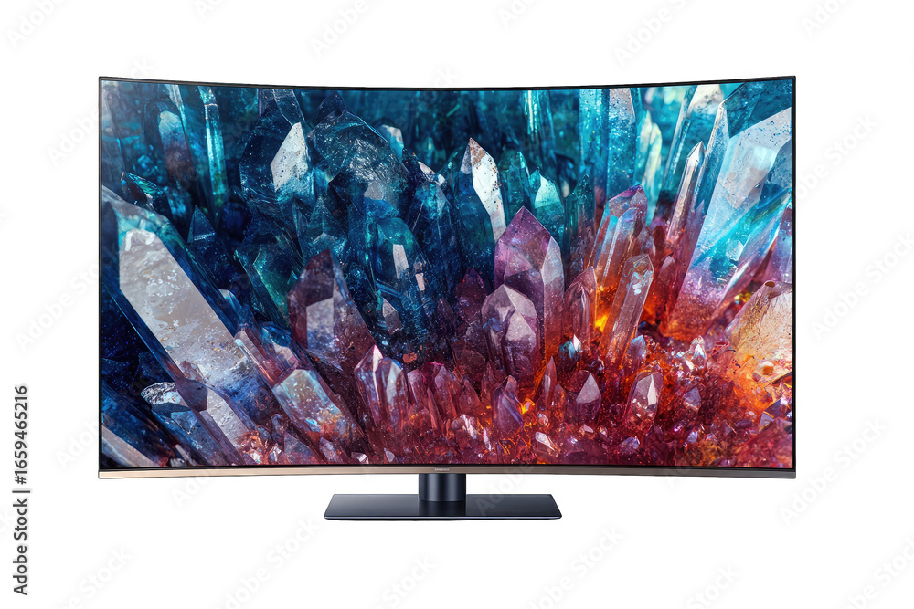 Curved TV displays vibrant crystal image Stock Photo | Adobe Stock