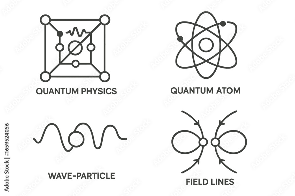 Quantum physics concepts: atom models, wave-particle duality, and field ...