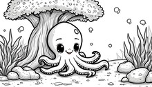 Octopus Black And White Drawing Free Stock Photo - Public Domain Pictures