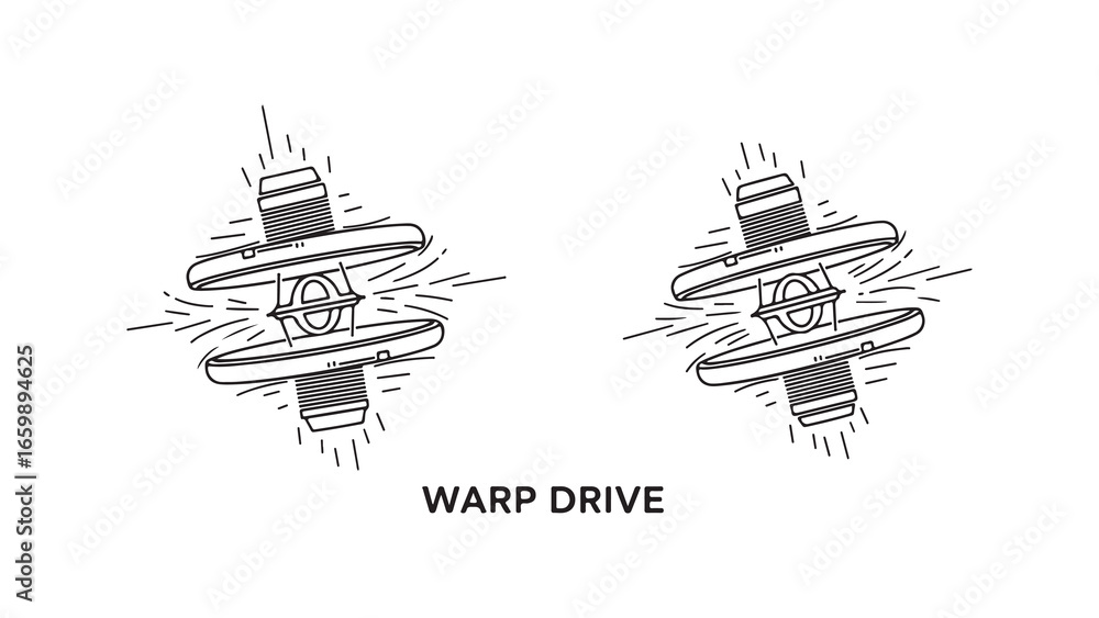 Warp drive device concept with dynamic lines Stock Vector | Adobe Stock